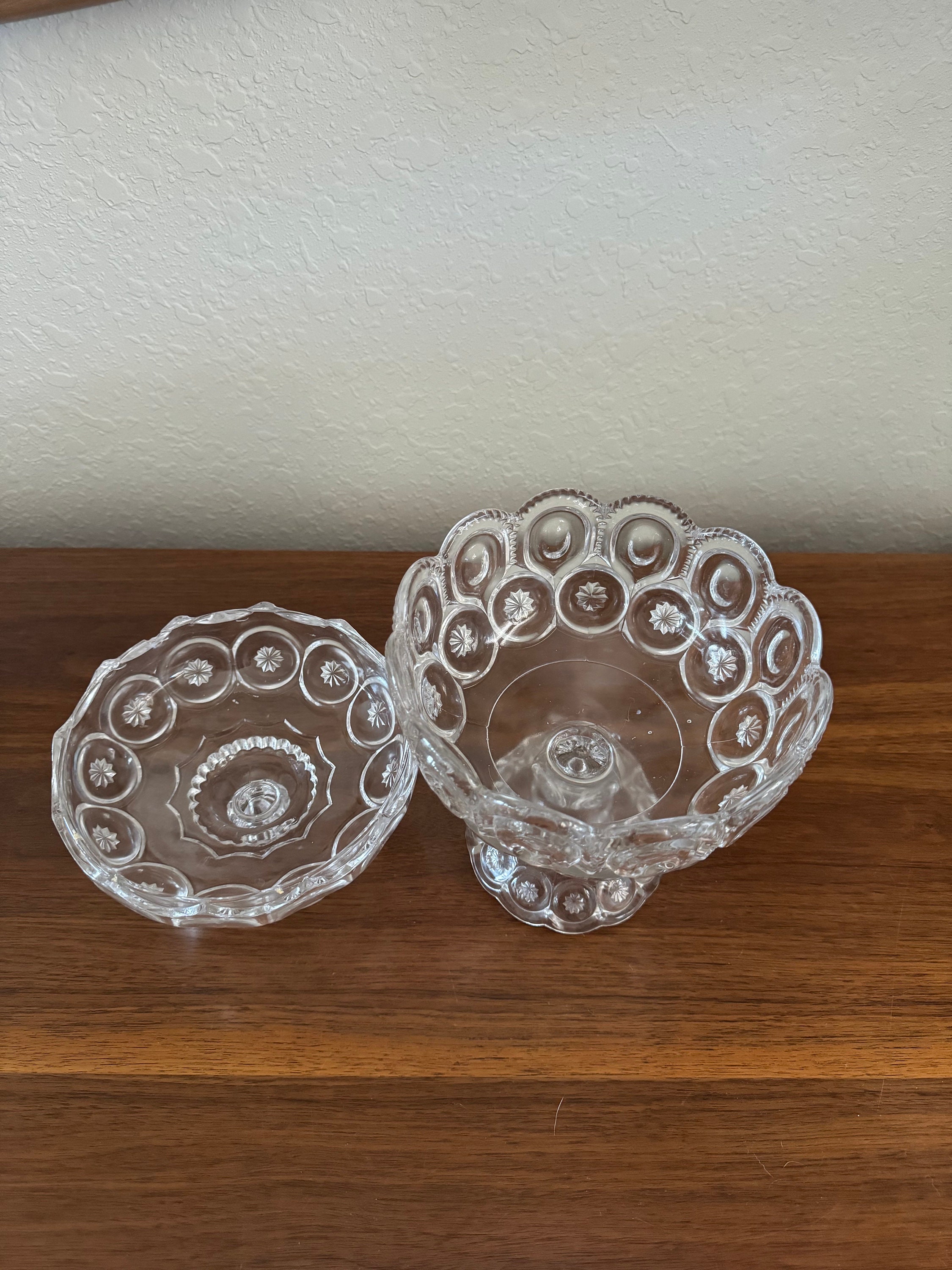L.E. Smith Glass "moon and Stars" Lidded Compote - Etsy