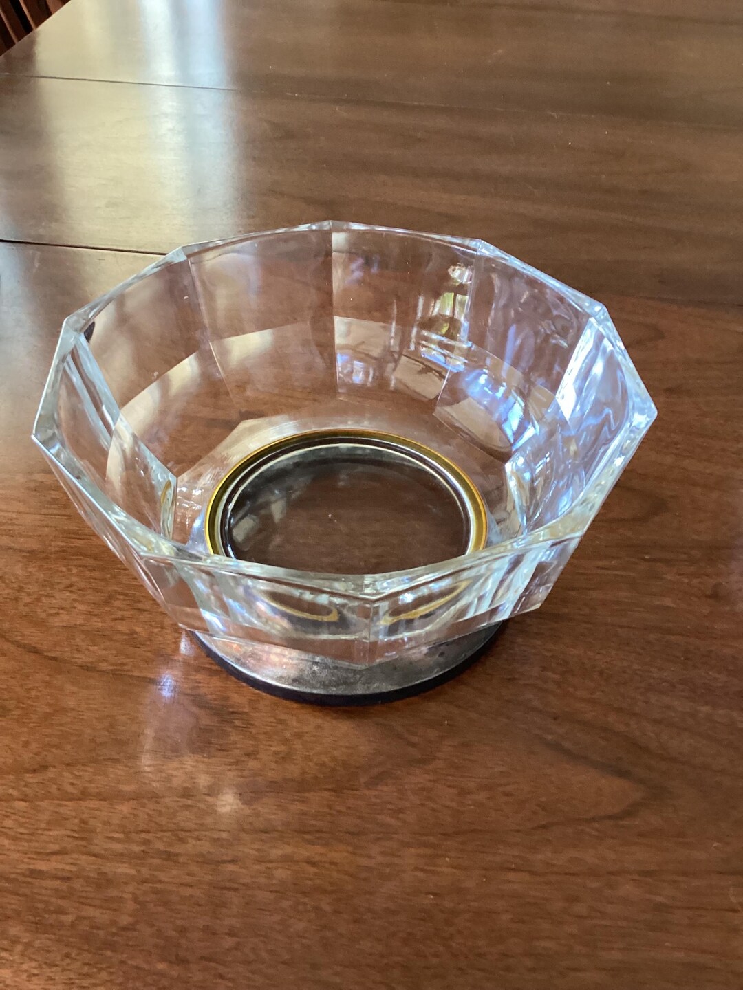 Italian Lead Glass Bowl With Silver Gear Decorative Bowl Art Deco - Etsy