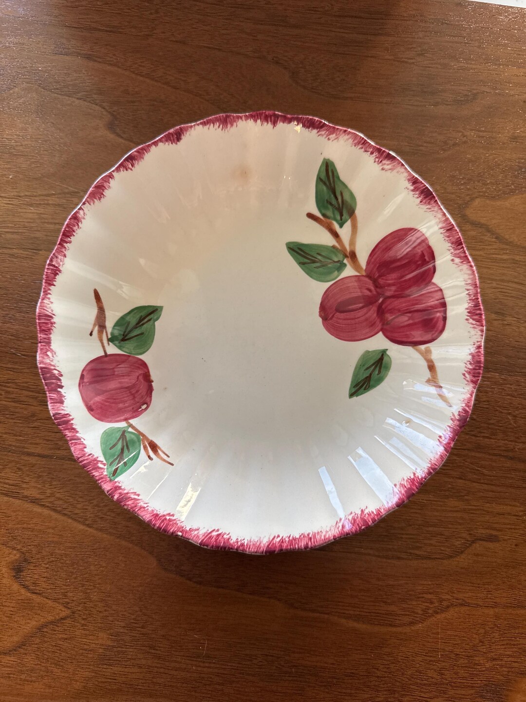 Blue Ridge Hand Painted Underglaze Crab Apples Large Bowl 8” - Etsy