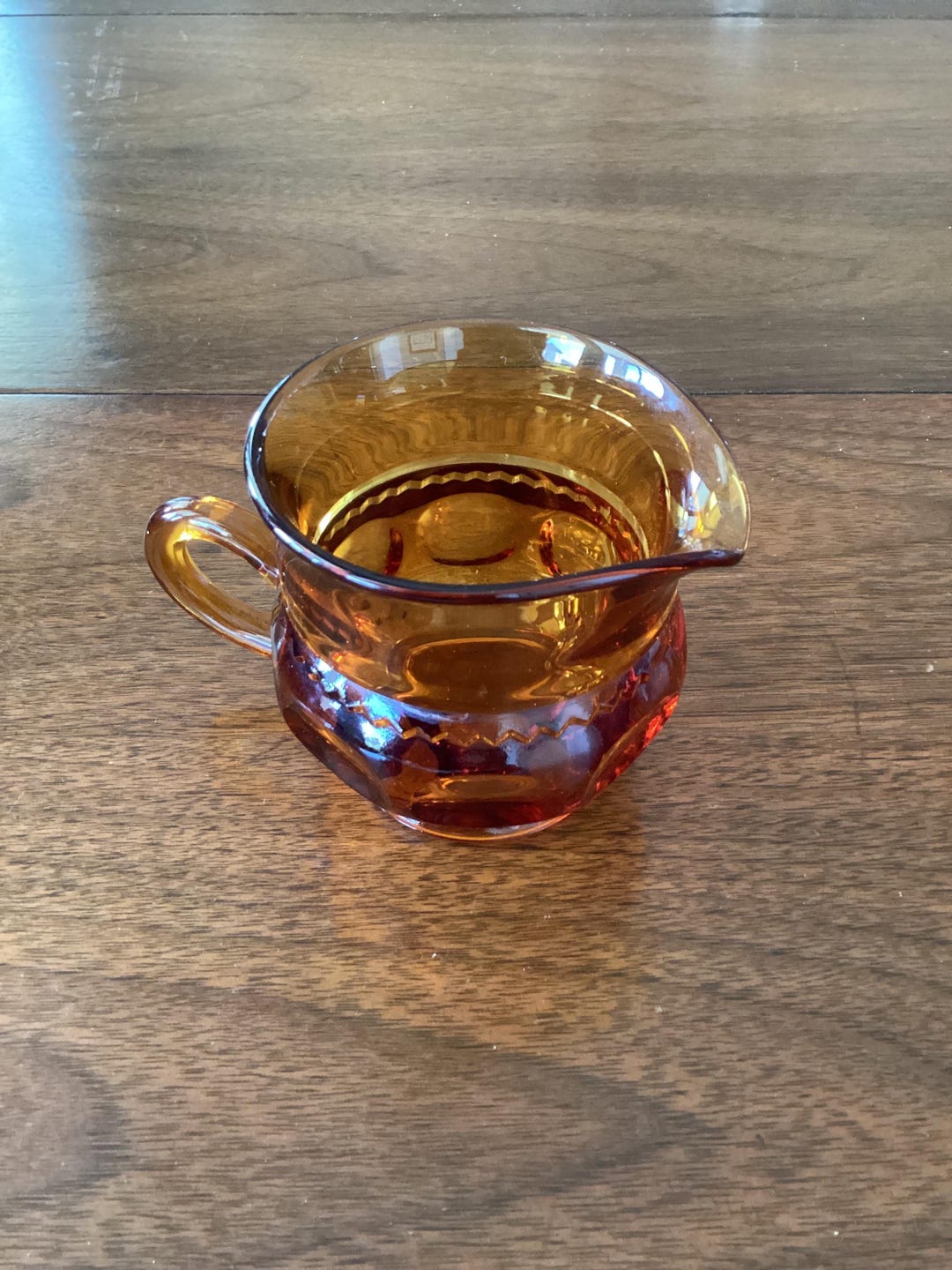 Indiana Glass Amber Kings Crown Thumbprint Creamer - Etsy
