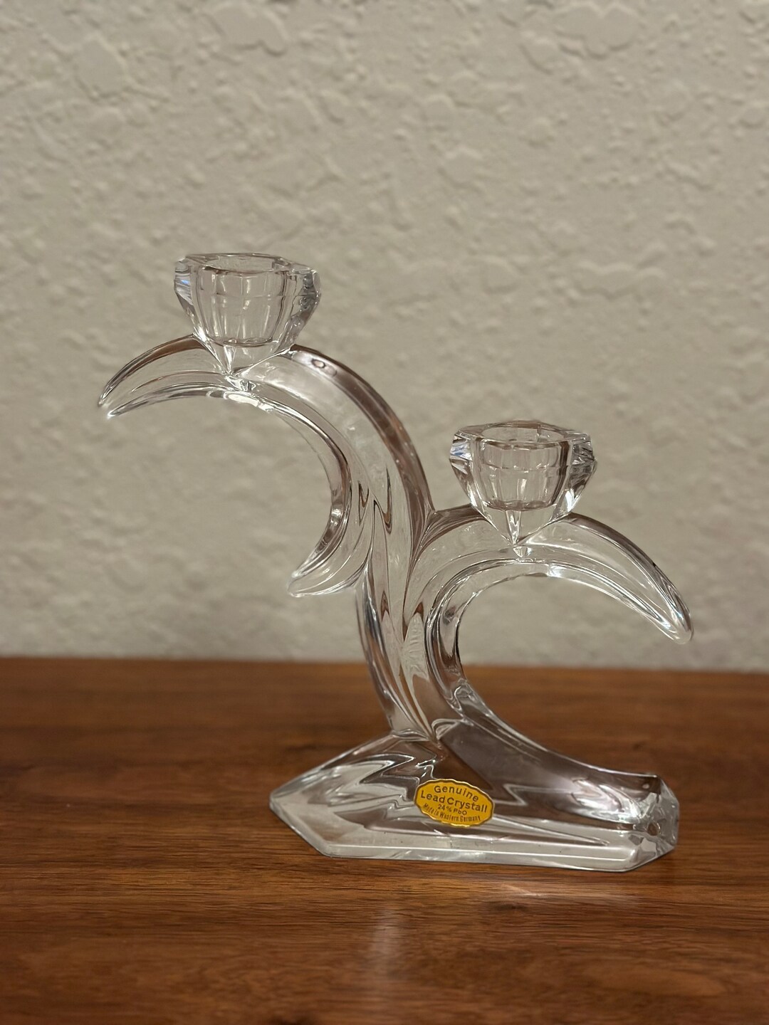German Lead Crystal Candlestick - Dual - Etsy
