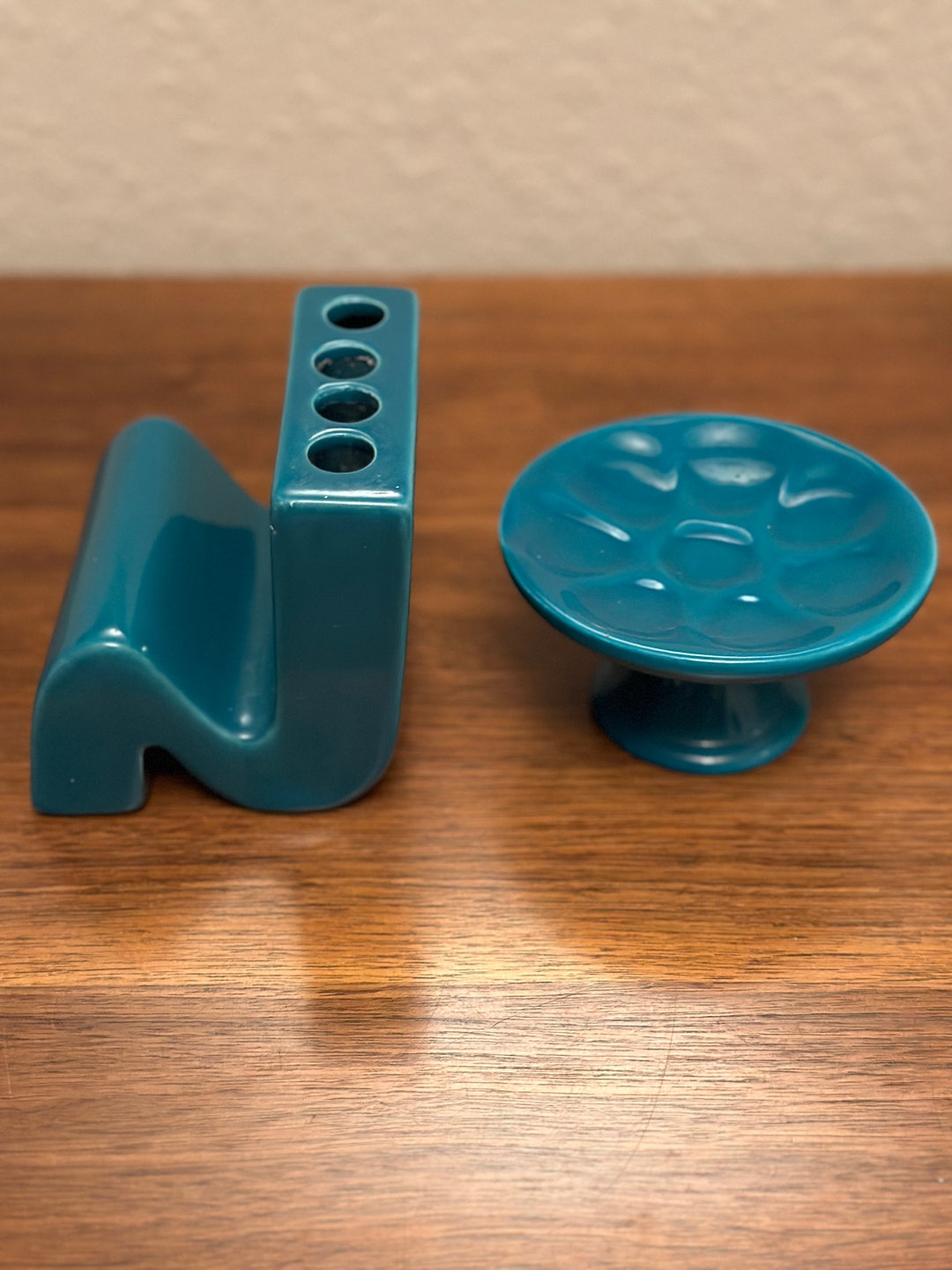 Kitschy 80s Turquoise Bathroom Soap and Toothbrush Set - Etsy