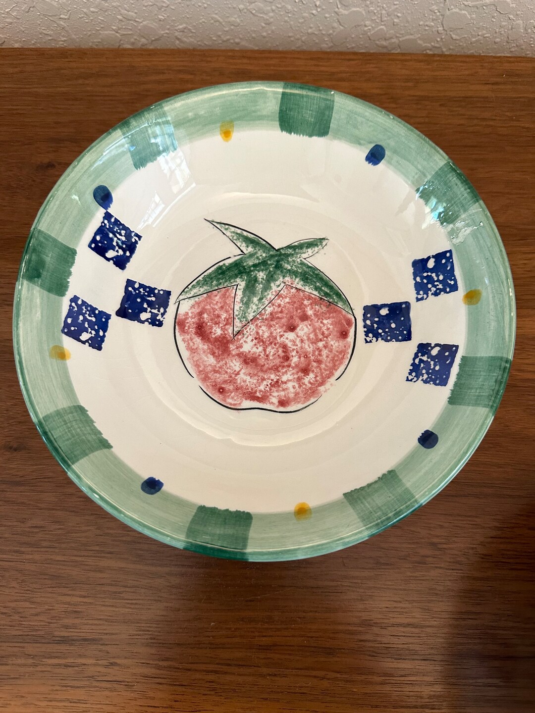 Hausenware by Mary Jane Mitchell 8” Hand Painted Bowl W/tomato - Etsy