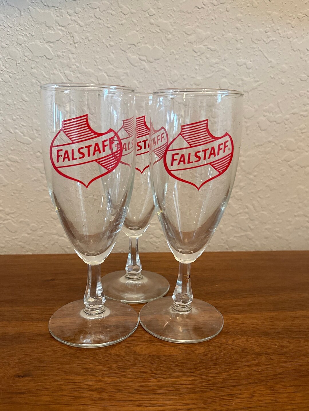 Falstaff Beer Stemmed Glass Set of 3 - Etsy