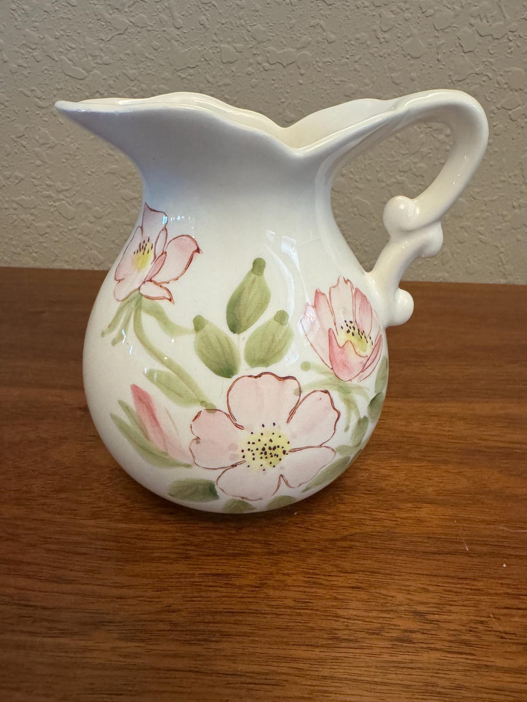 Cash Family Pottery Floral Pitcher - Etsy