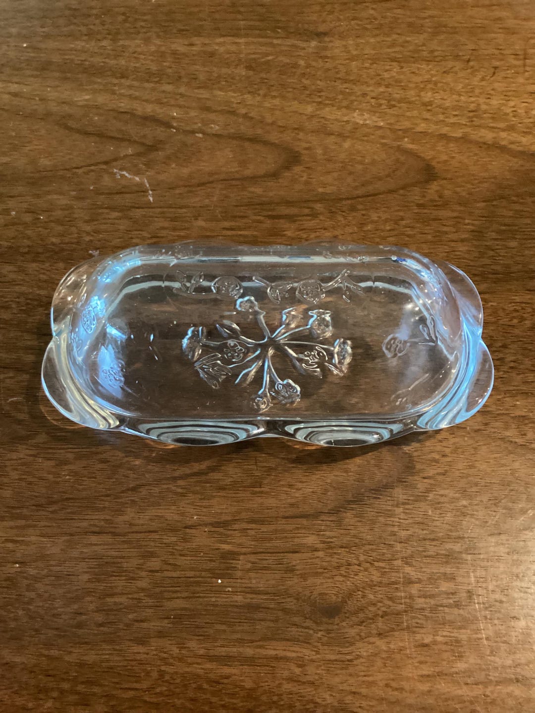 Anchor Hocking Savannah Clear Pattern Quarter Pound Butter Dish Set in ...