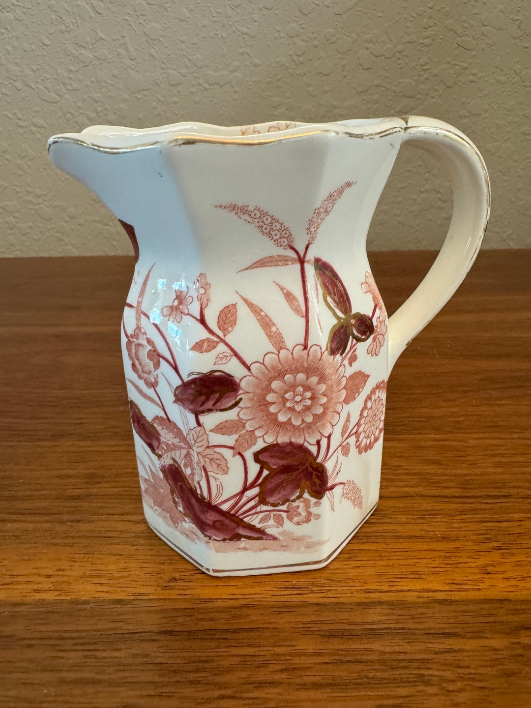 Royal Crown England Hand Painted Pitcher Flowers Gold 5” - Etsy
