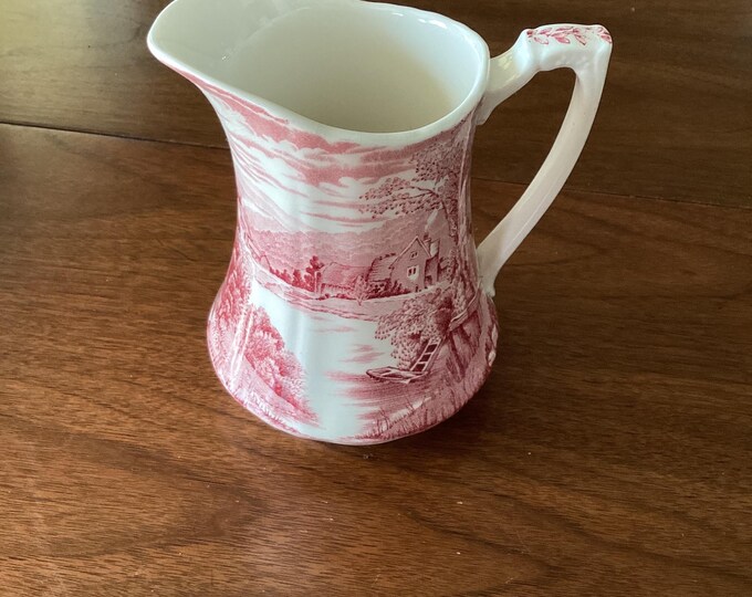 Alfred Meakin Tintern Pink Transferware 16 Oz Pitcher Farm Scene - Etsy