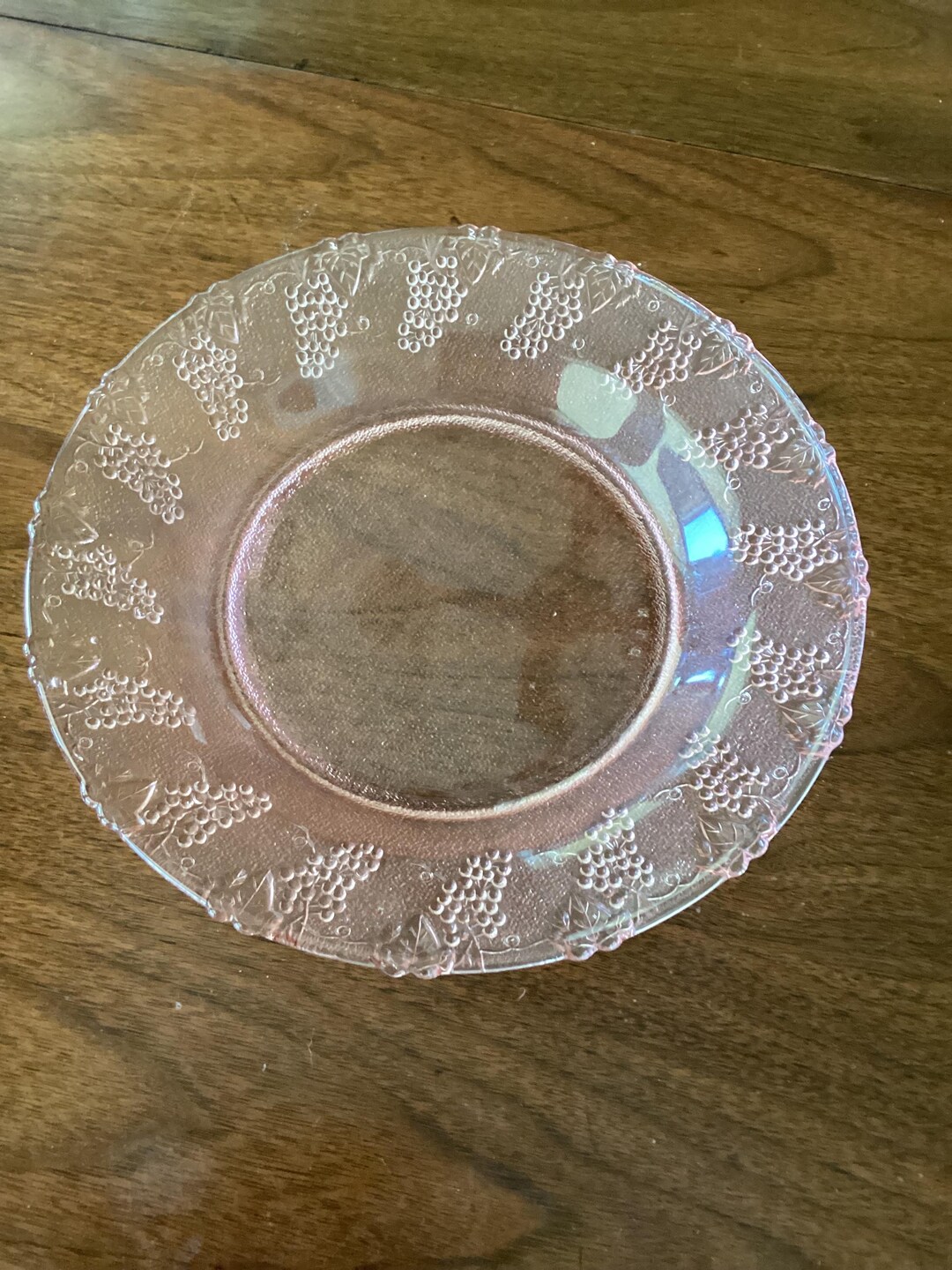 Pink Depression Glass Grape Salad Bowl - Etsy