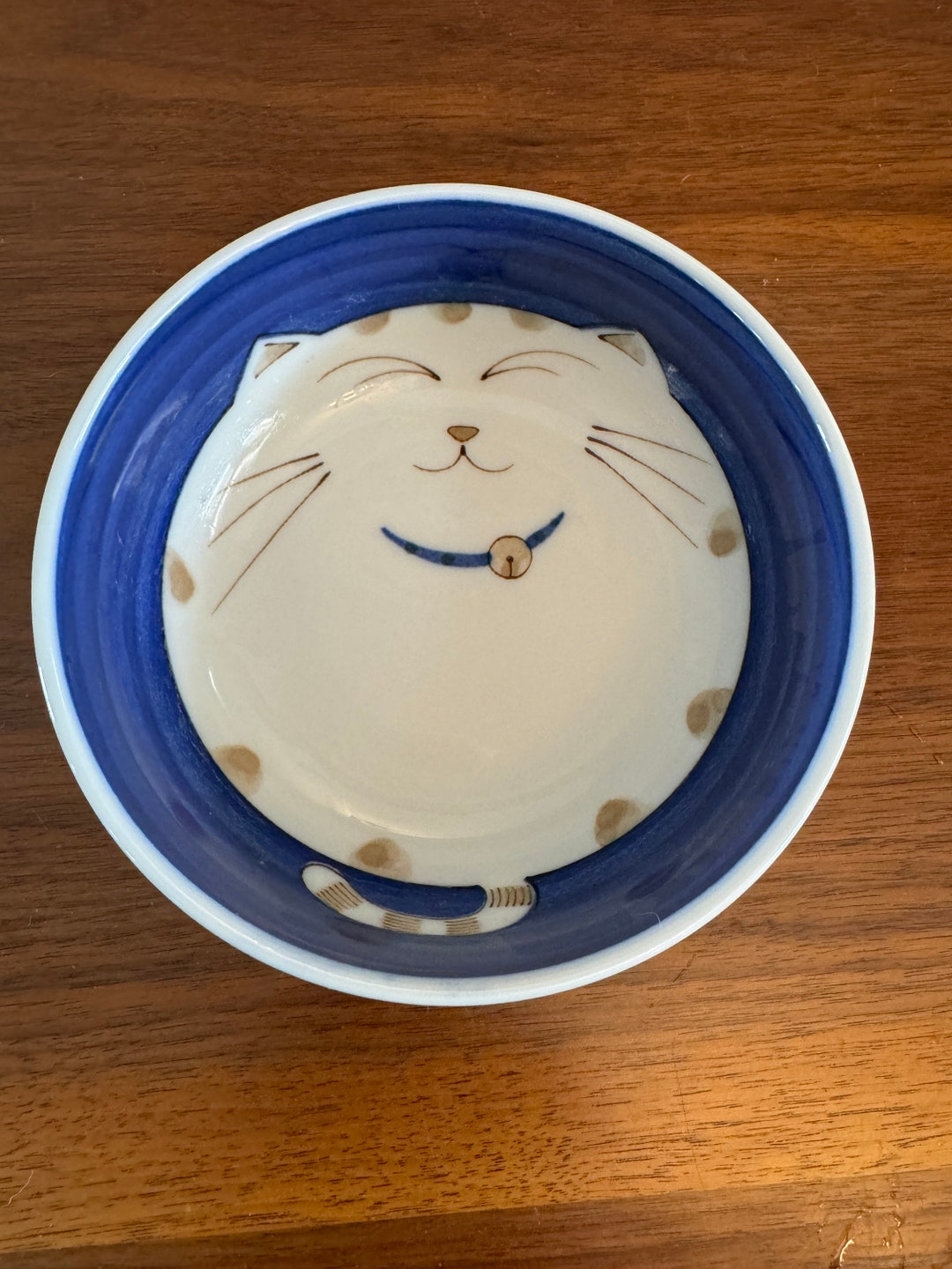 Japanese Happy Fat Cat Cobalt Blue Ramen Soup Rice Bowl - Etsy