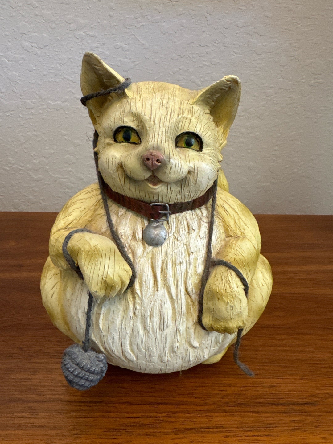 Resin Fat Cat Tubby Tabby Kitty With Yarn 9" - Etsy
