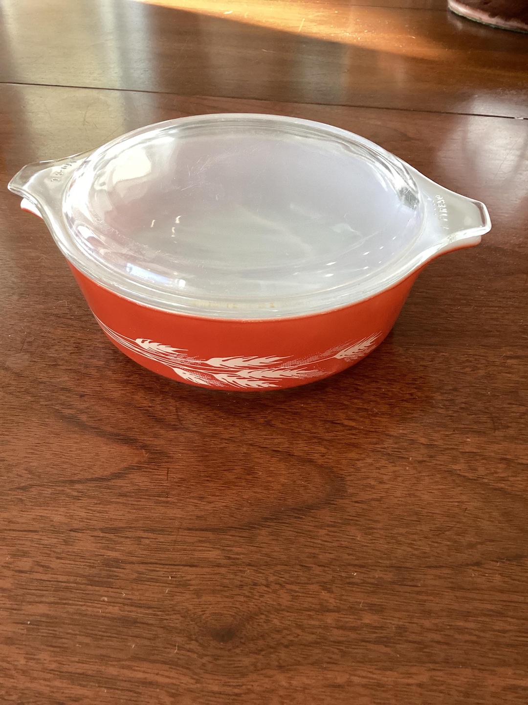 Pyrex Bowl Orange Wheat Design With Lid - Etsy