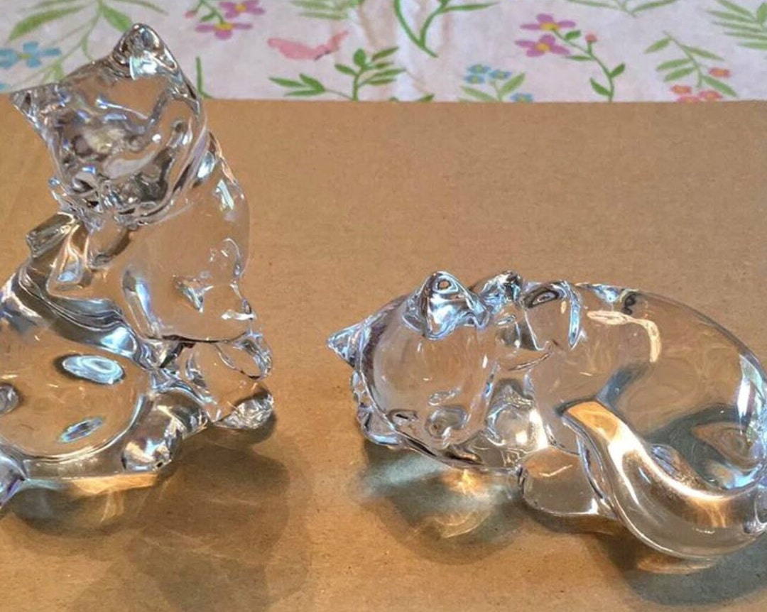 Lenox Crystal Cats Set of 2 - Etsy