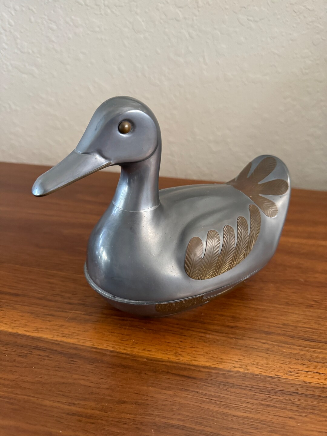 Pewter and Brass Duck Trinket Box 8” - Etsy
