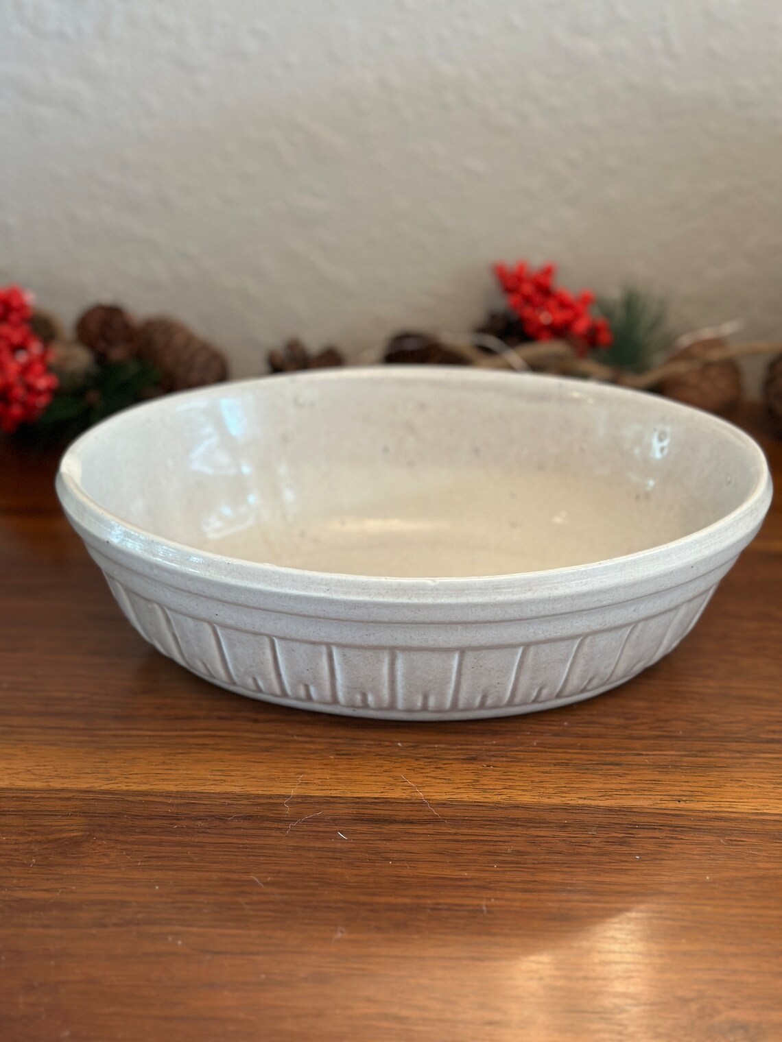 Mountainside Pottery Ribbed Oval Bowl - Etsy