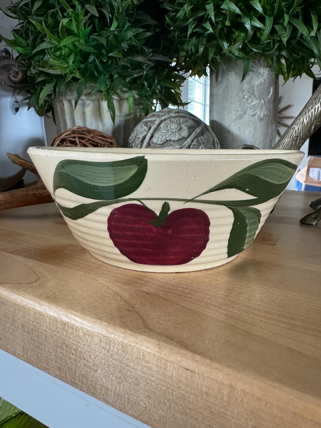 Watts Pottery Apple #600 Medium Round Baker - Etsy