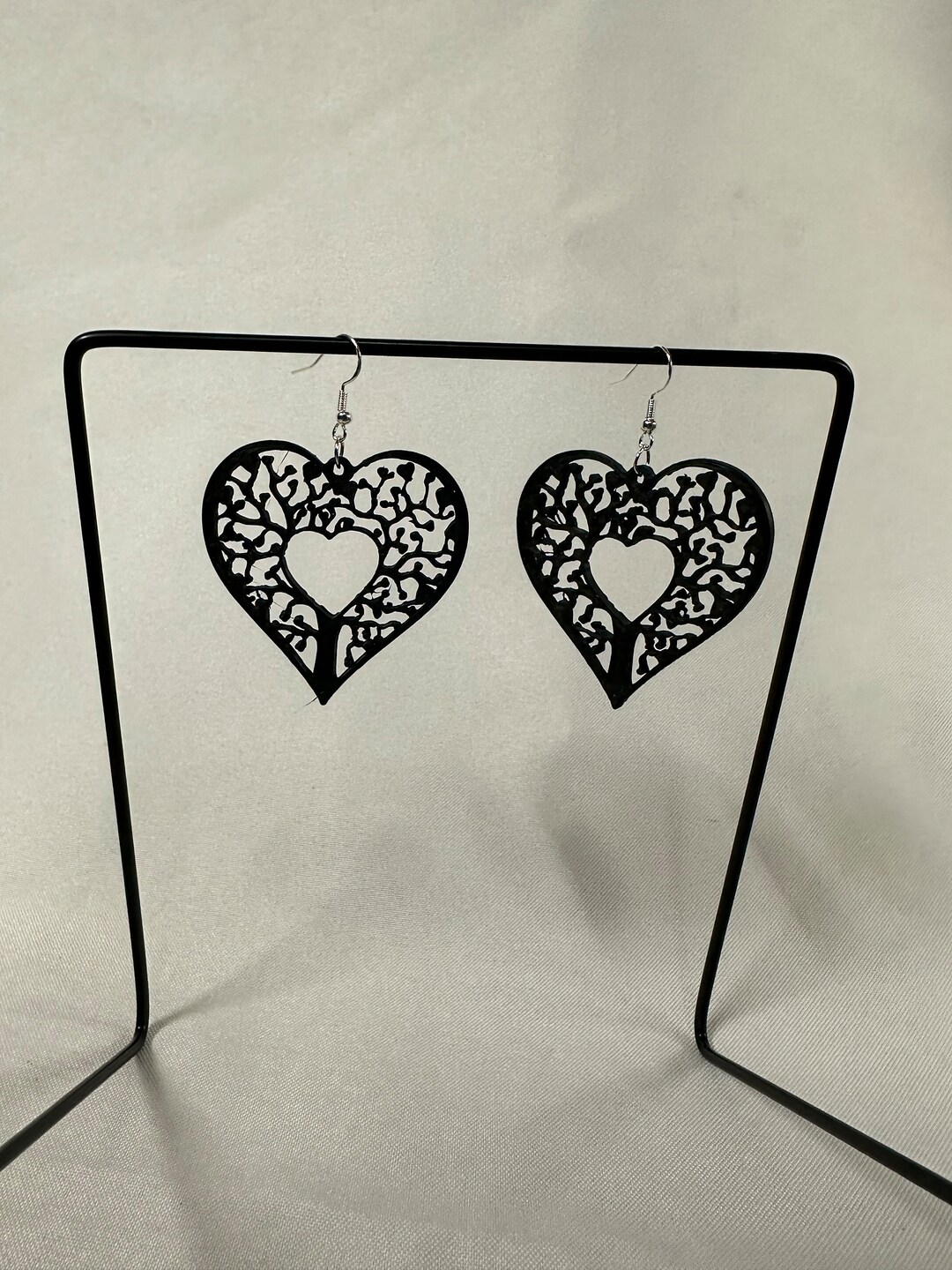 3d Printed Earrings, Black Earrings, Lightweight Earrings, Valentine’s ...