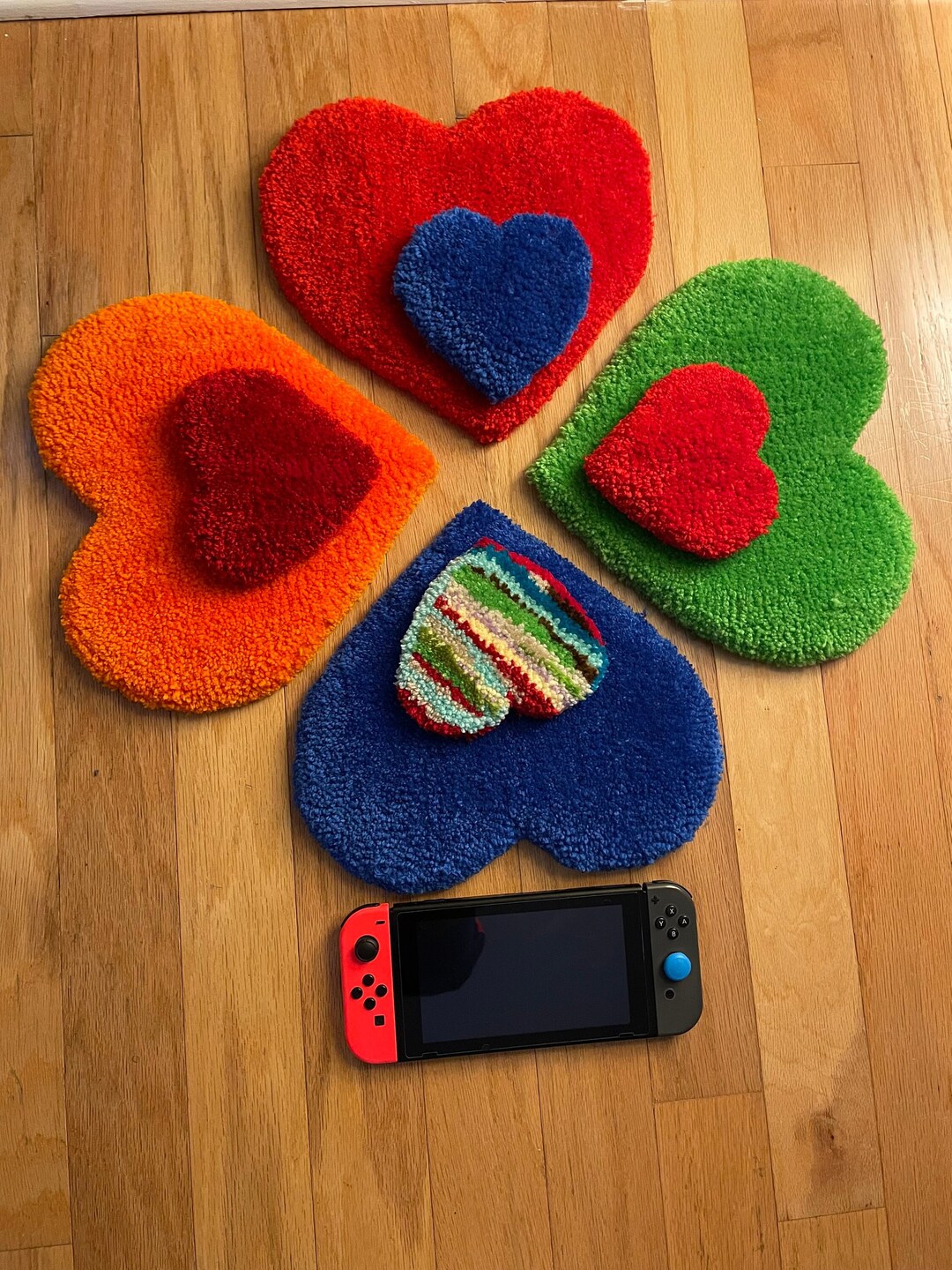 Hearts Hand Tufted Rug - Etsy