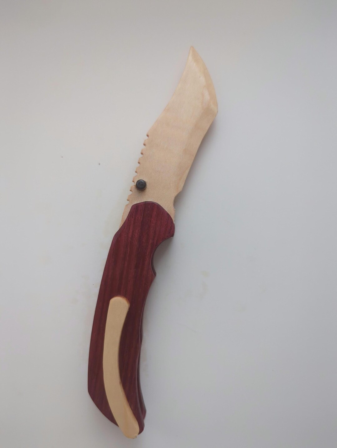 Wooden Toy Folding Pocket Knife; Wood Fidget Knife; Wood Trainer Knife ...