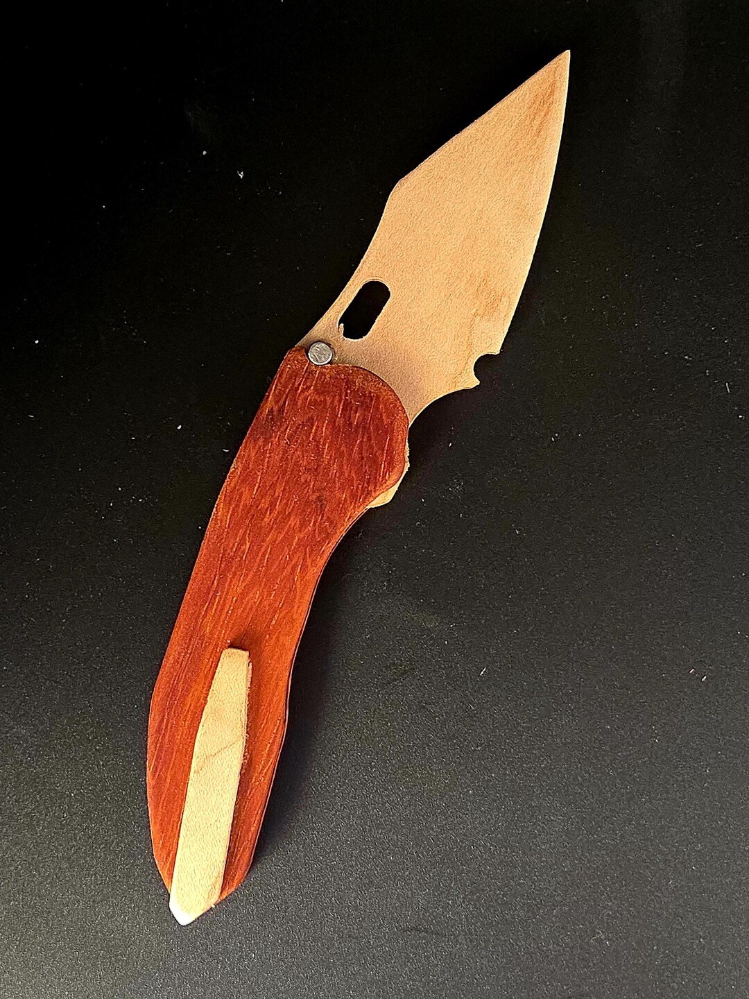 Wooden Toy Folding Pocket Knife; Wood Fidget Knife; Wood Trainer Knife ...