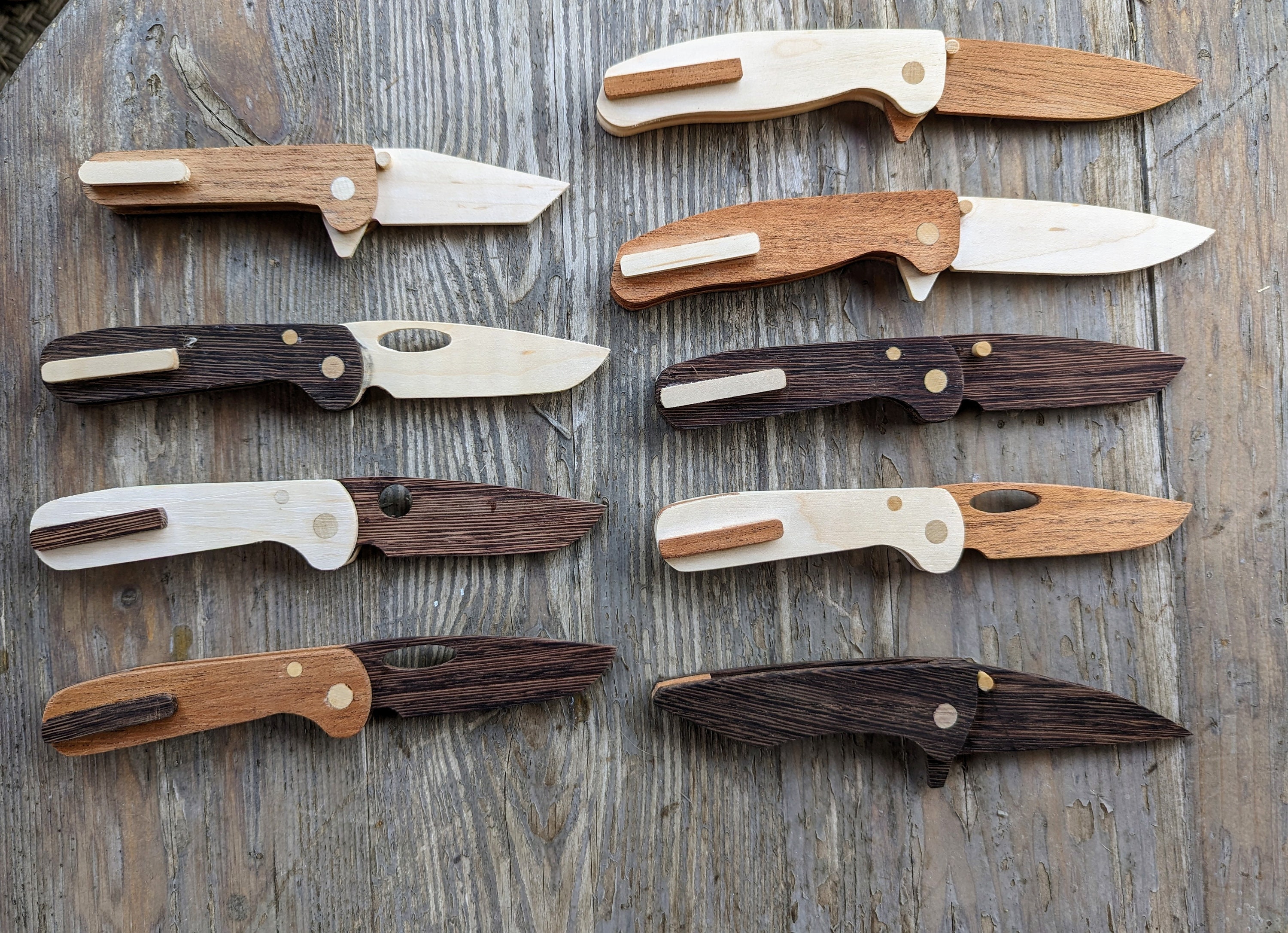 Wooden Toy Folding Pocket Knife Wooden Fidget Knife Wood Trainer Knife ...