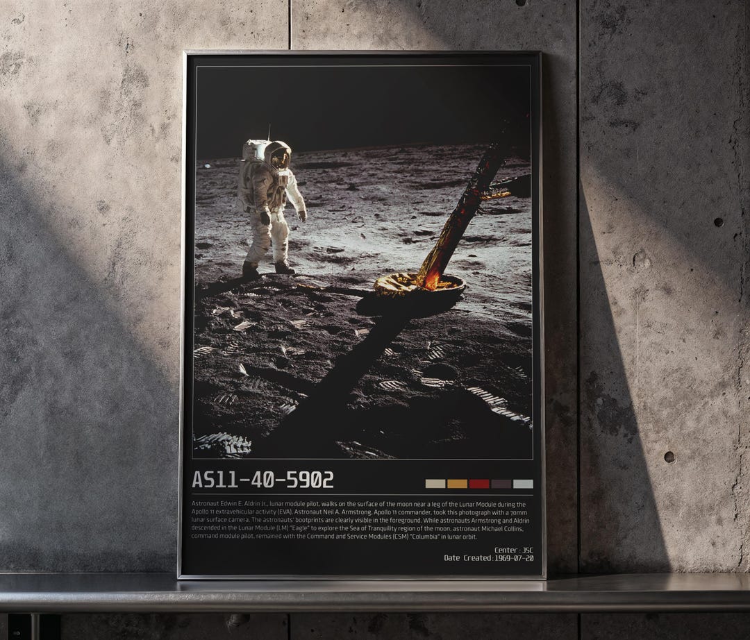 NASA Apollo 11 Moon Walk Framed Poster - Etsy Canada