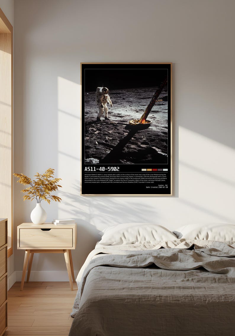 NASA Apollo 11 Moon Walk Framed Poster - Etsy Canada