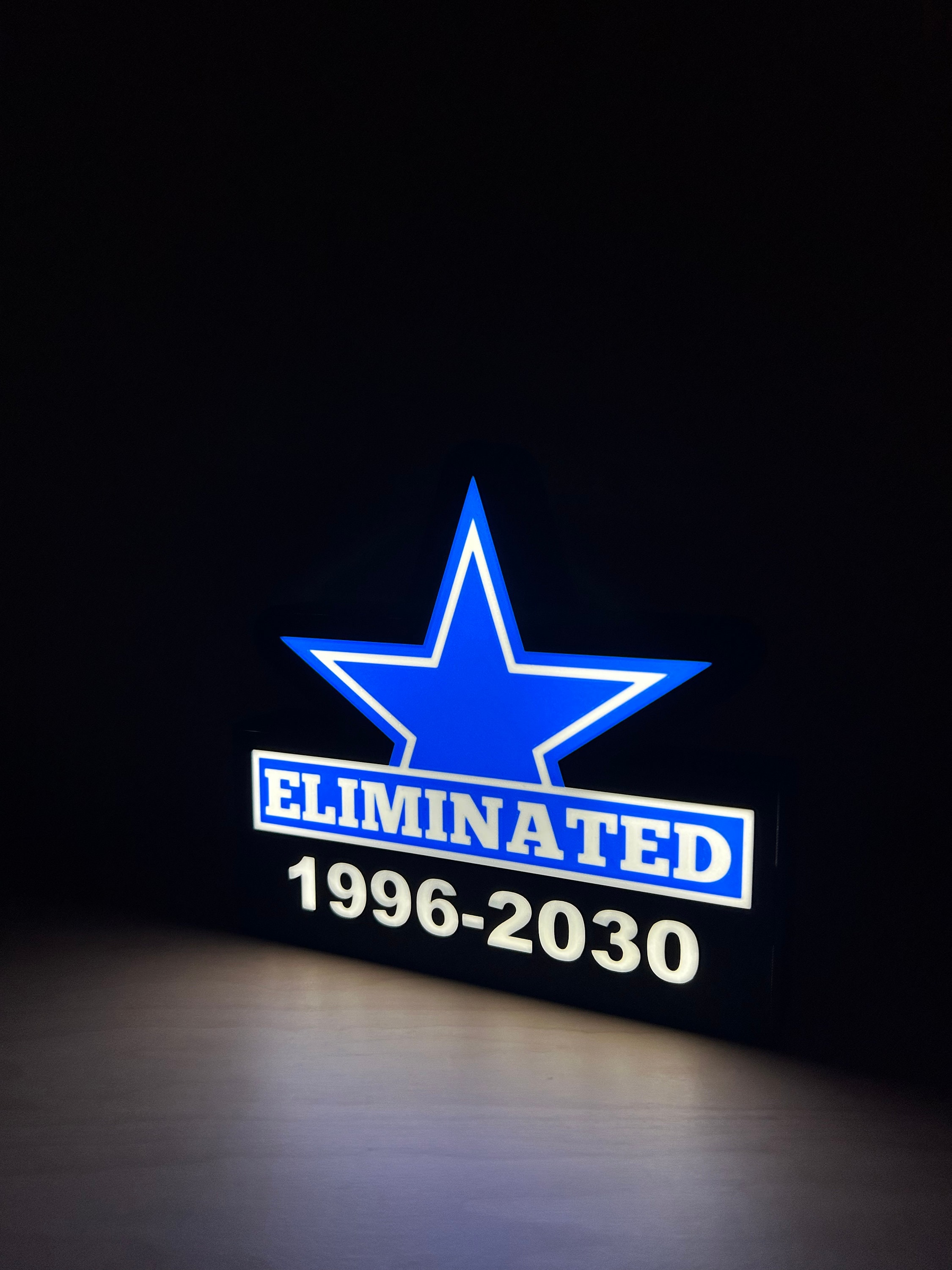Dallas Cowboys Eliminated Light Box - Etsy