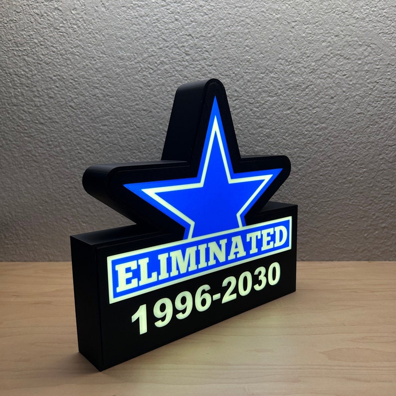Dallas Cowboys Eliminated Light Box - Etsy