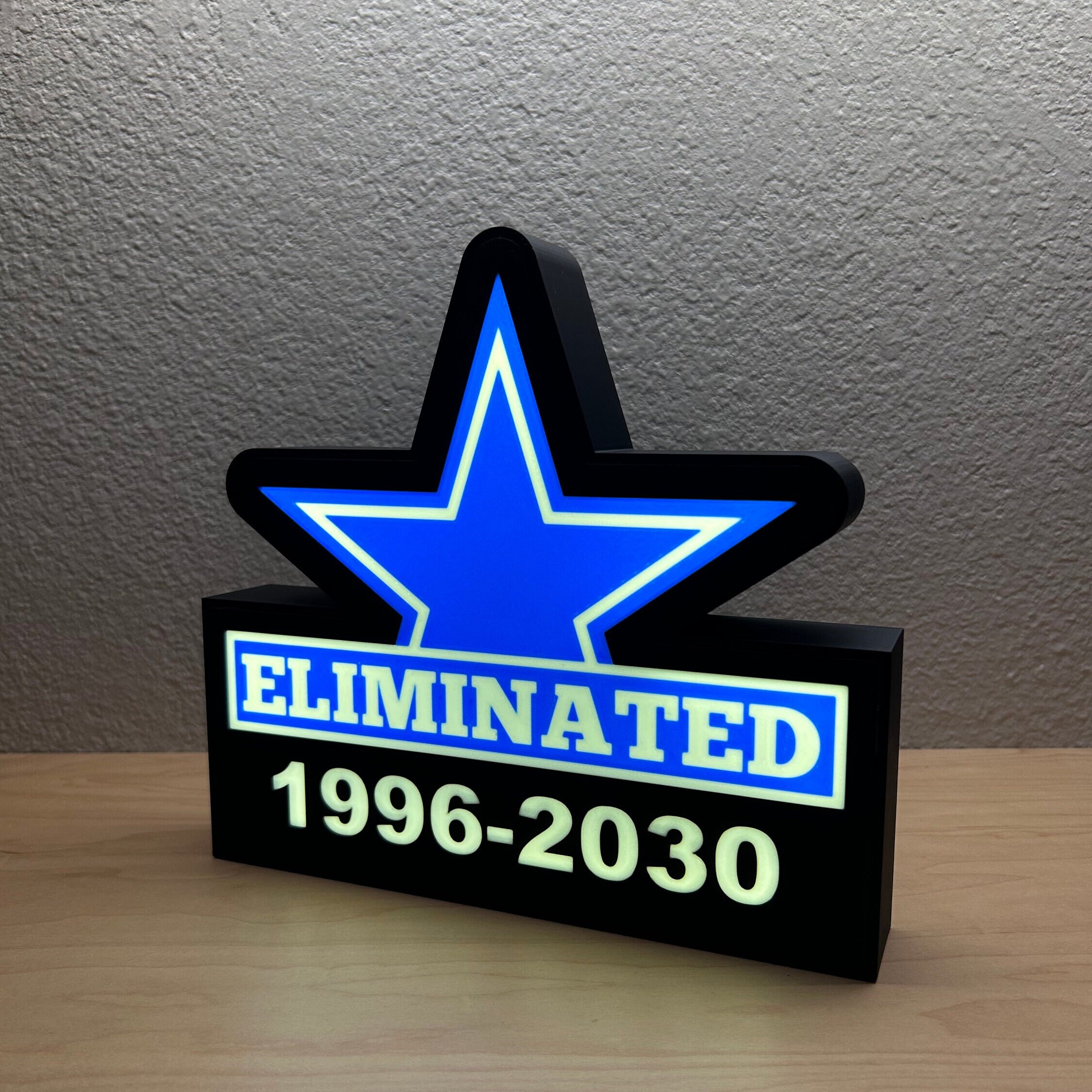 Dallas Cowboys Eliminated Light Box - Etsy