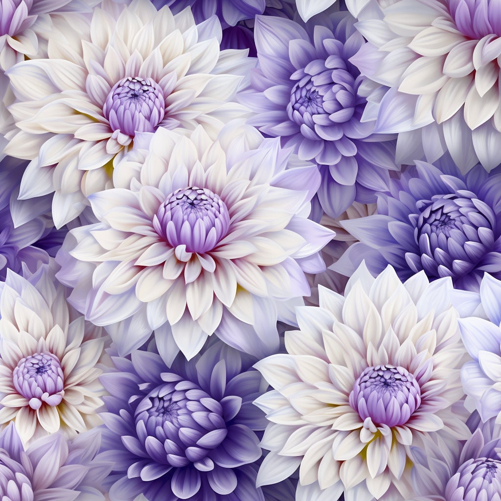 Dahlia Digital Paper, Seamless Dahlia Images, Tiled Printable Paper ...