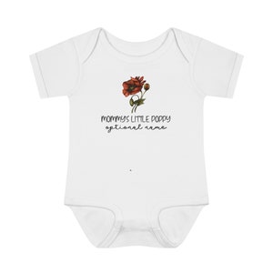 Personalized Birth Month Flower Onesie, Mommy's Little Poppy Floral ...