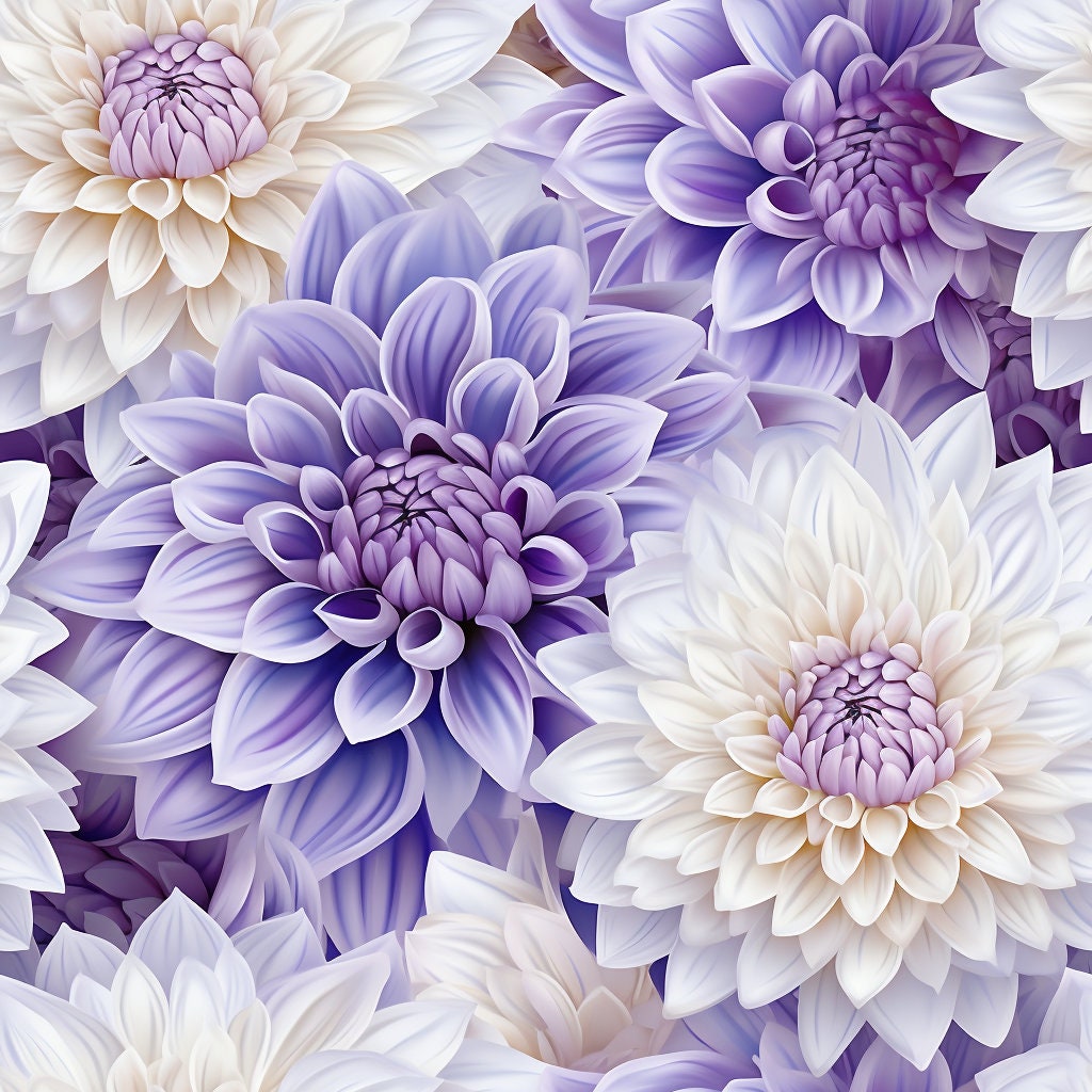 Dahlia Digital Paper, Seamless Dahlia Images, Tiled Printable Paper ...