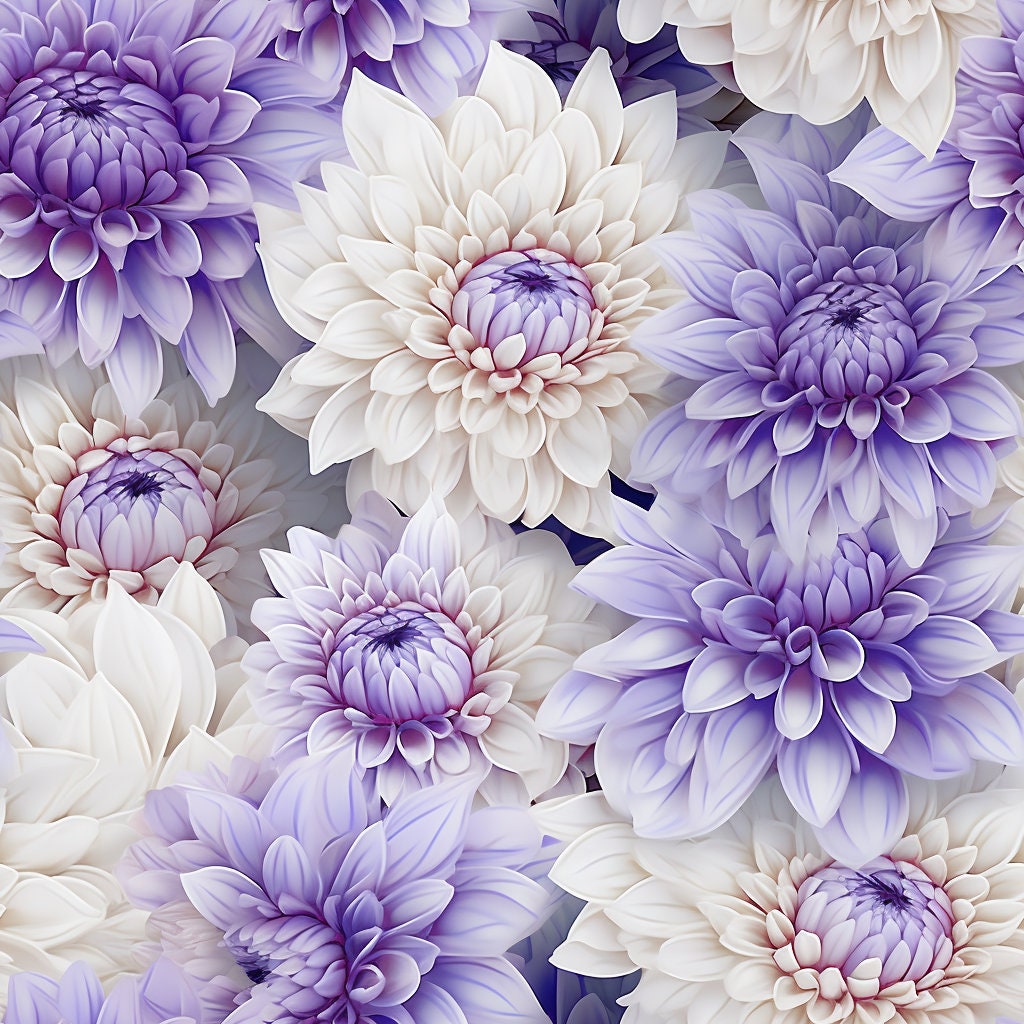 Dahlia Digital Paper, Seamless Dahlia Images, Tiled Printable Paper ...