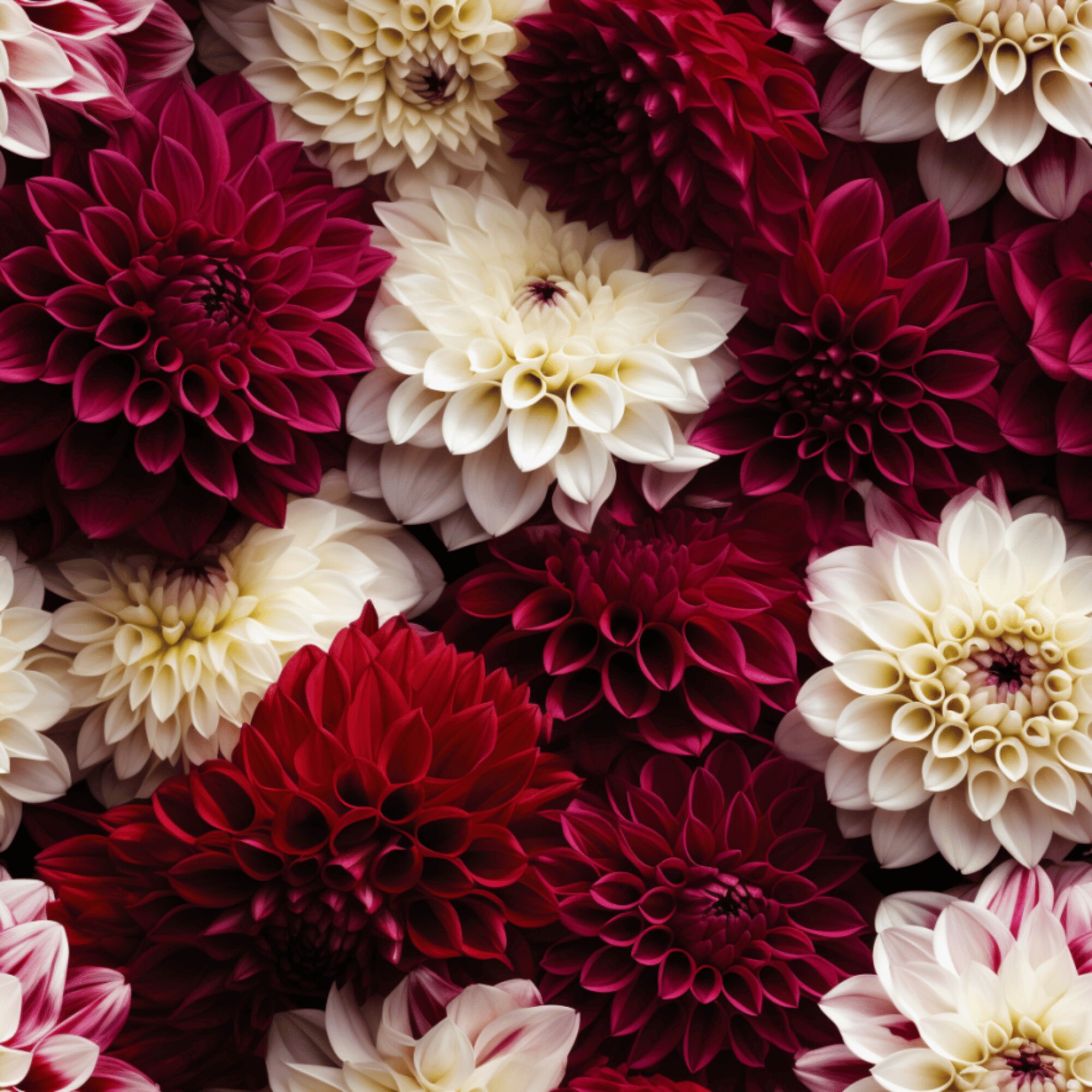 Dahlia Digital Paper, Seamless Dahlia Images, Tiled Printable Paper ...