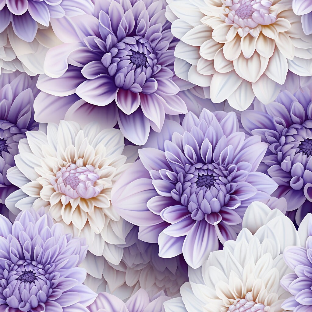 Dahlia Digital Paper, Seamless Dahlia Images, Tiled Printable Paper ...