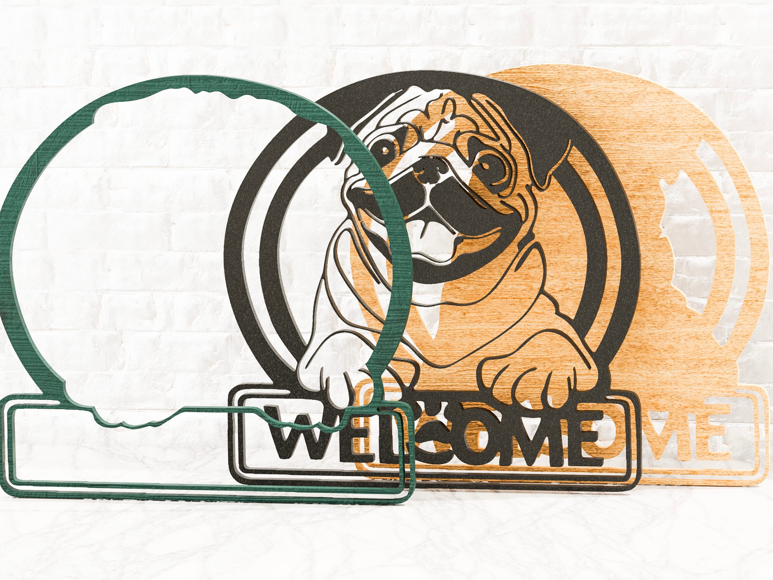 Pug Multilayer Laser Cut Design Dog Breeds SVG 3D Layer Mandala Plywood ...