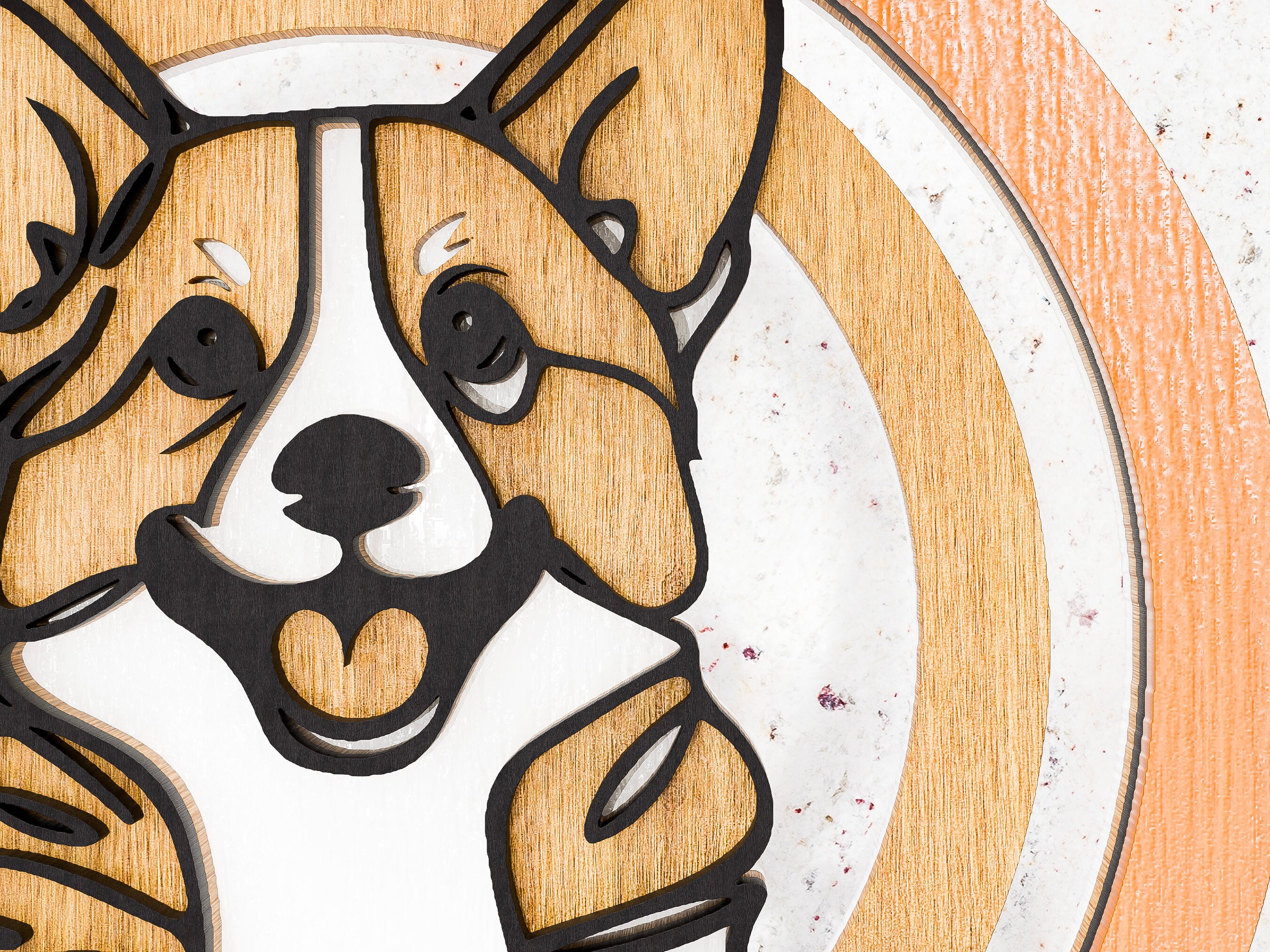 Corgi Multilayer Laser Cut Design Dog Breeds SVG 3D Layer Mandala ...