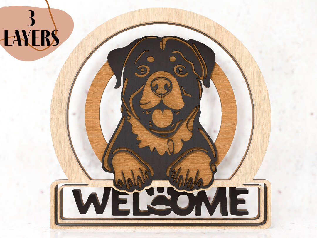Rottweiler Multilayer Laser Cut Design Dog Breeds SVG 3D Layer Mandala ...