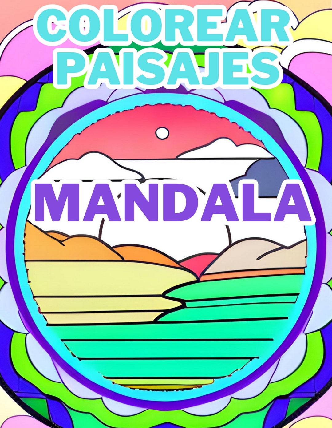 Mandala Landscape Coloring Book - Etsy