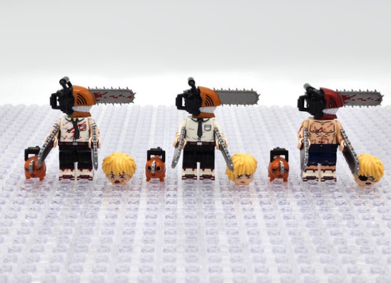 Set of 10 Chainsaw Man Figures Animé Custom Made Mini Figure Makima ...