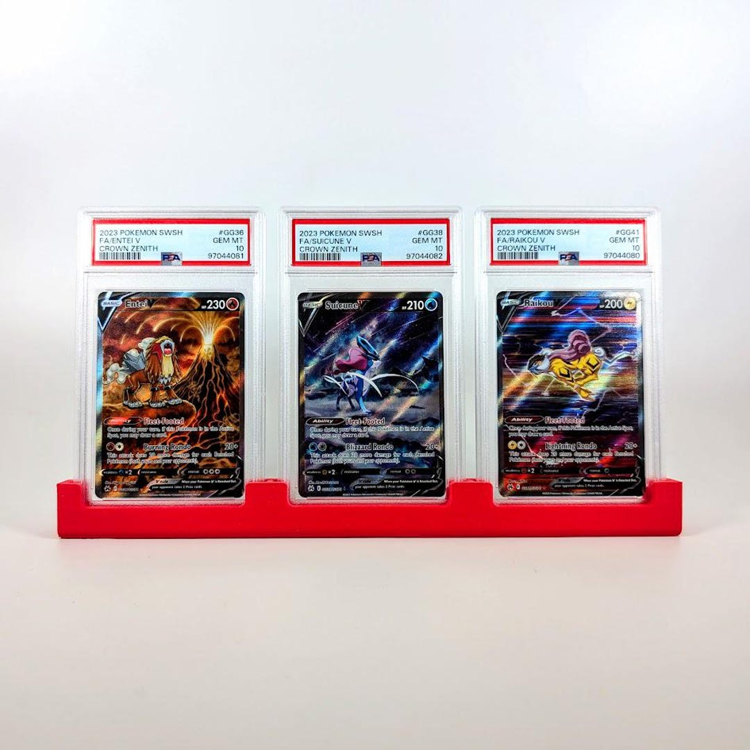 Triple PSA Graded Card Display Stand: Minimalist Design - Etsy