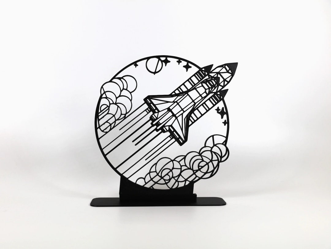 Contemporary Line Art Space Shuttle Display Sculpture 15cm - Etsy