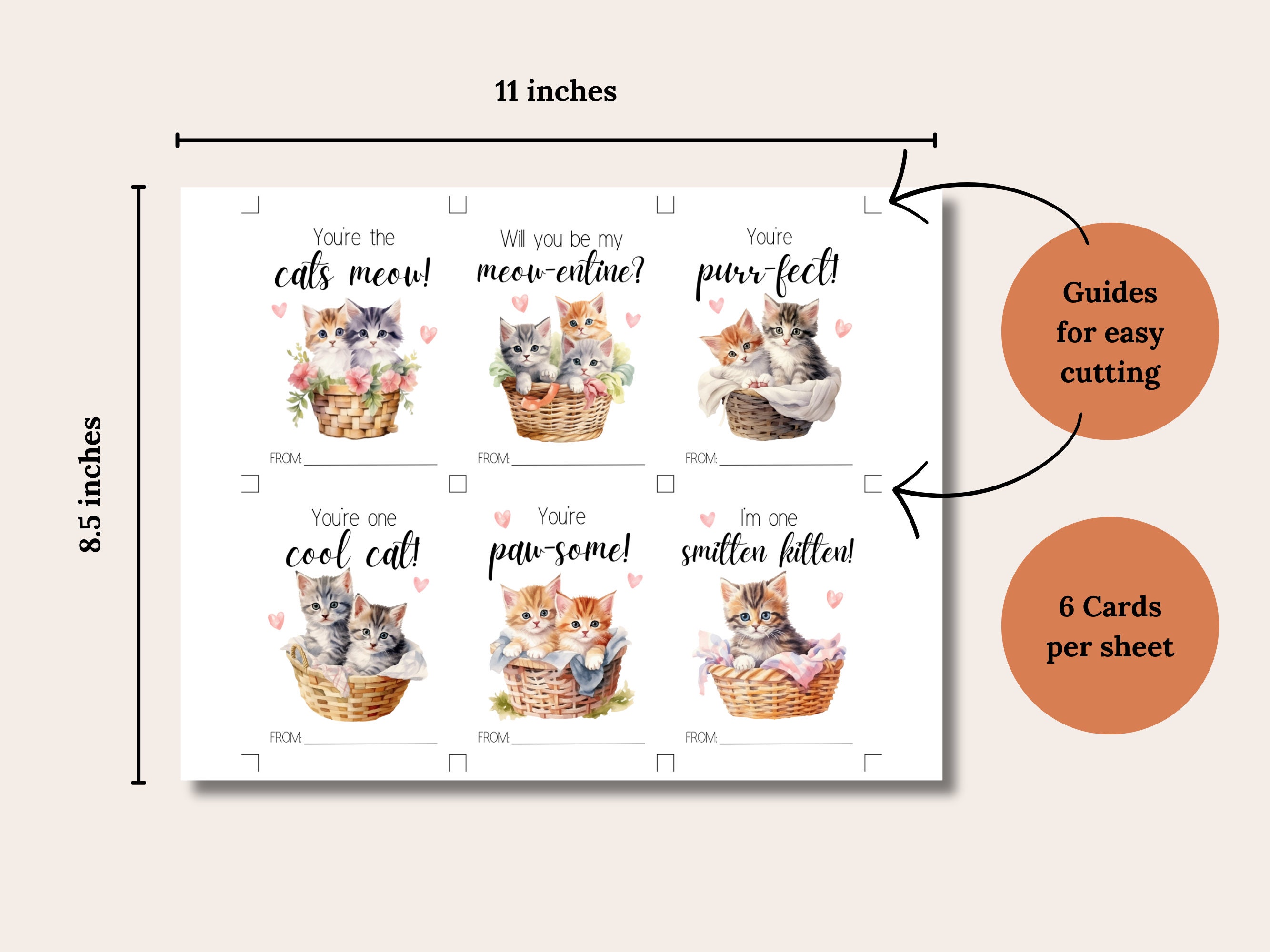 Printable Valentine's Day Cards for Kids Cat Valentine School Valentine ...