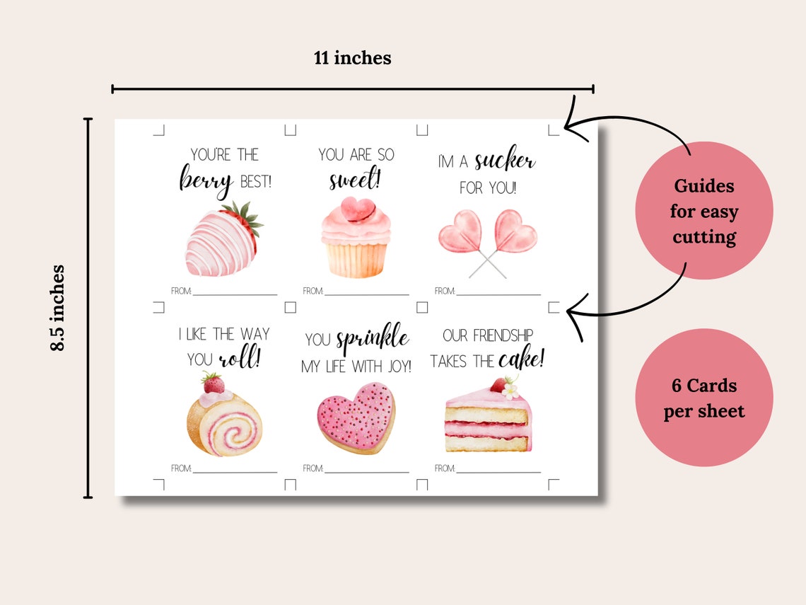 Printable Valentine's Day Cards for Kids Sweets Valentine Cards School ...
