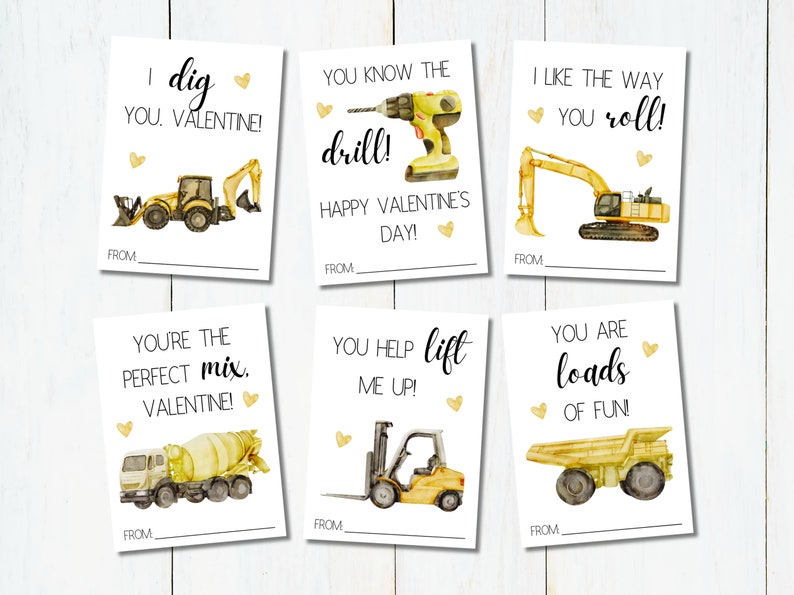 Printable Valentine's Day Cards for Kids | Tractor Valentine | School ...
