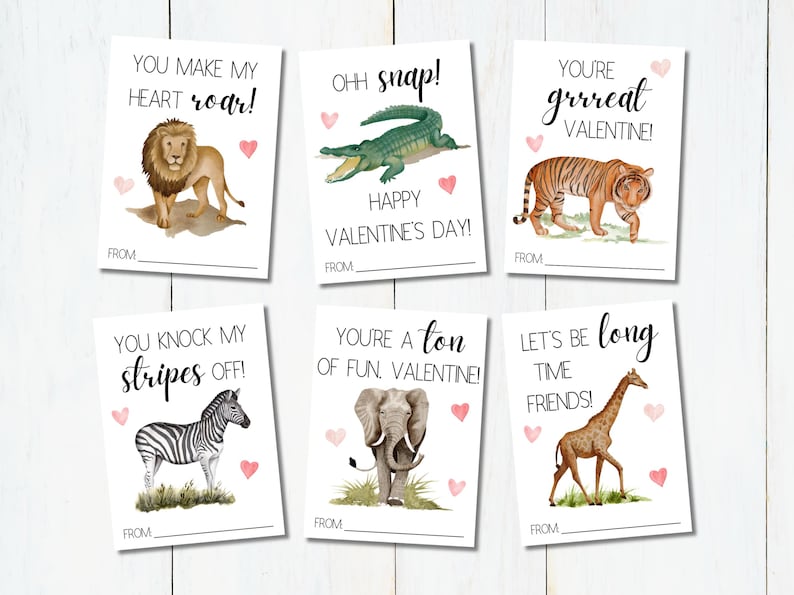 Printable Valentine's Day Cards for Kids | Zoo Animal Valentine ...