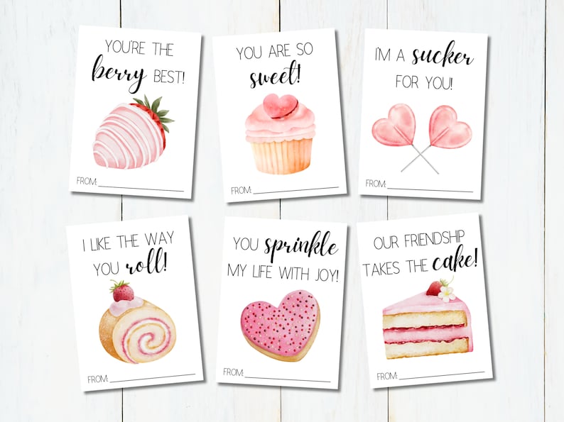 Printable Valentine's Day Cards for Kids Sweets Valentine Cards School ...