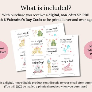 Princess Valentine's Day Cards for Kids: Printable Classroom Valentines ...