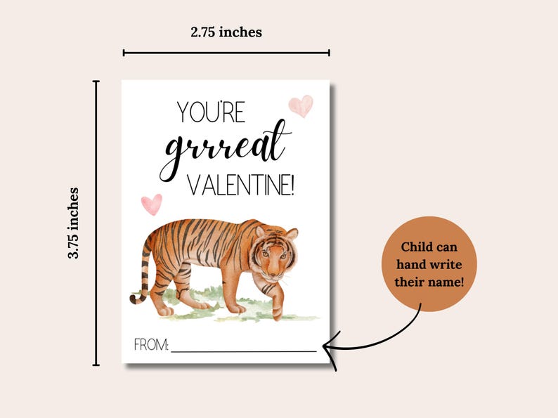 Zoo Animal Valentine's Day Cards for Kids: Printable Classroom ...